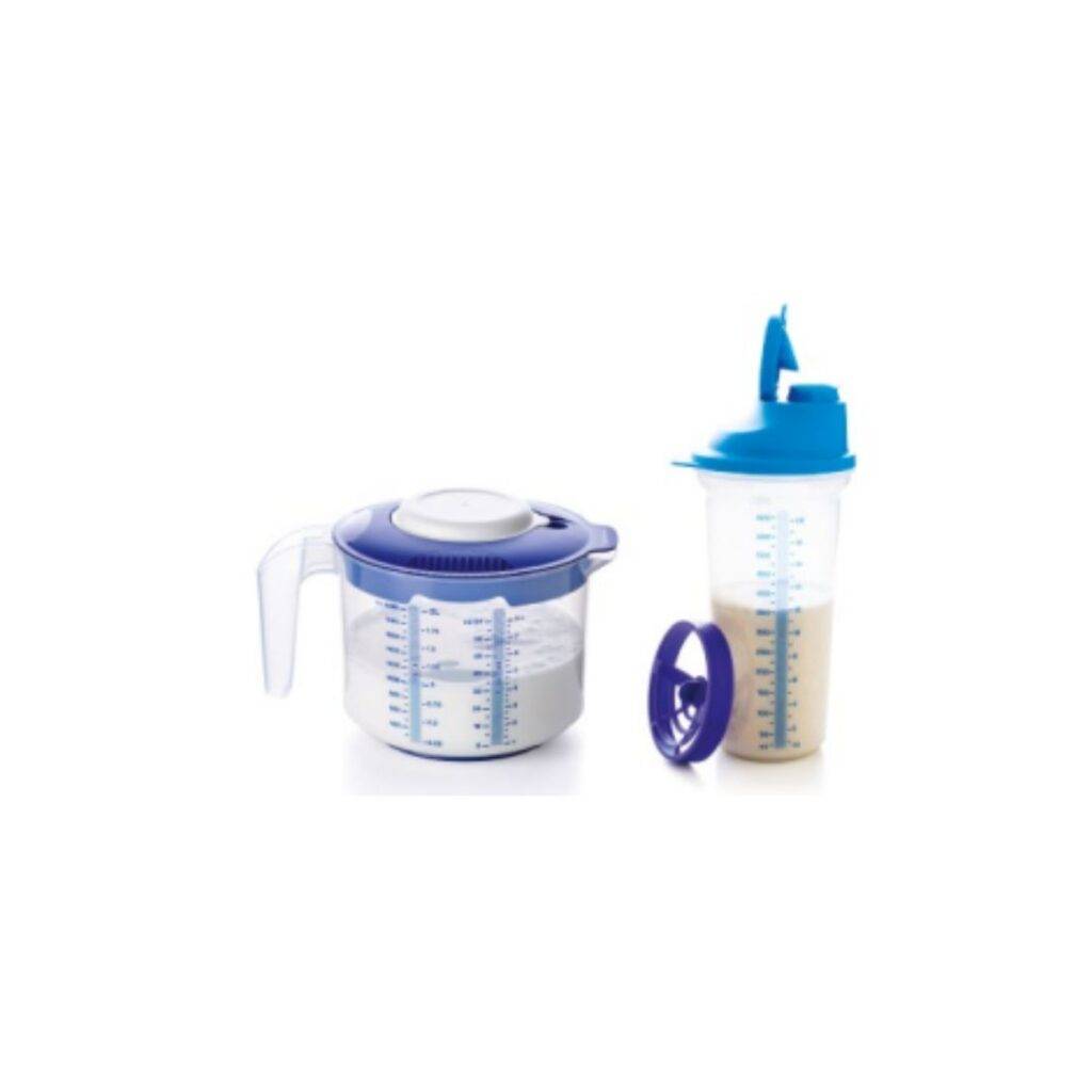 Tupperware Maatkan 2 liter en Shaker 600 ml blauw » Tuppershop.nl